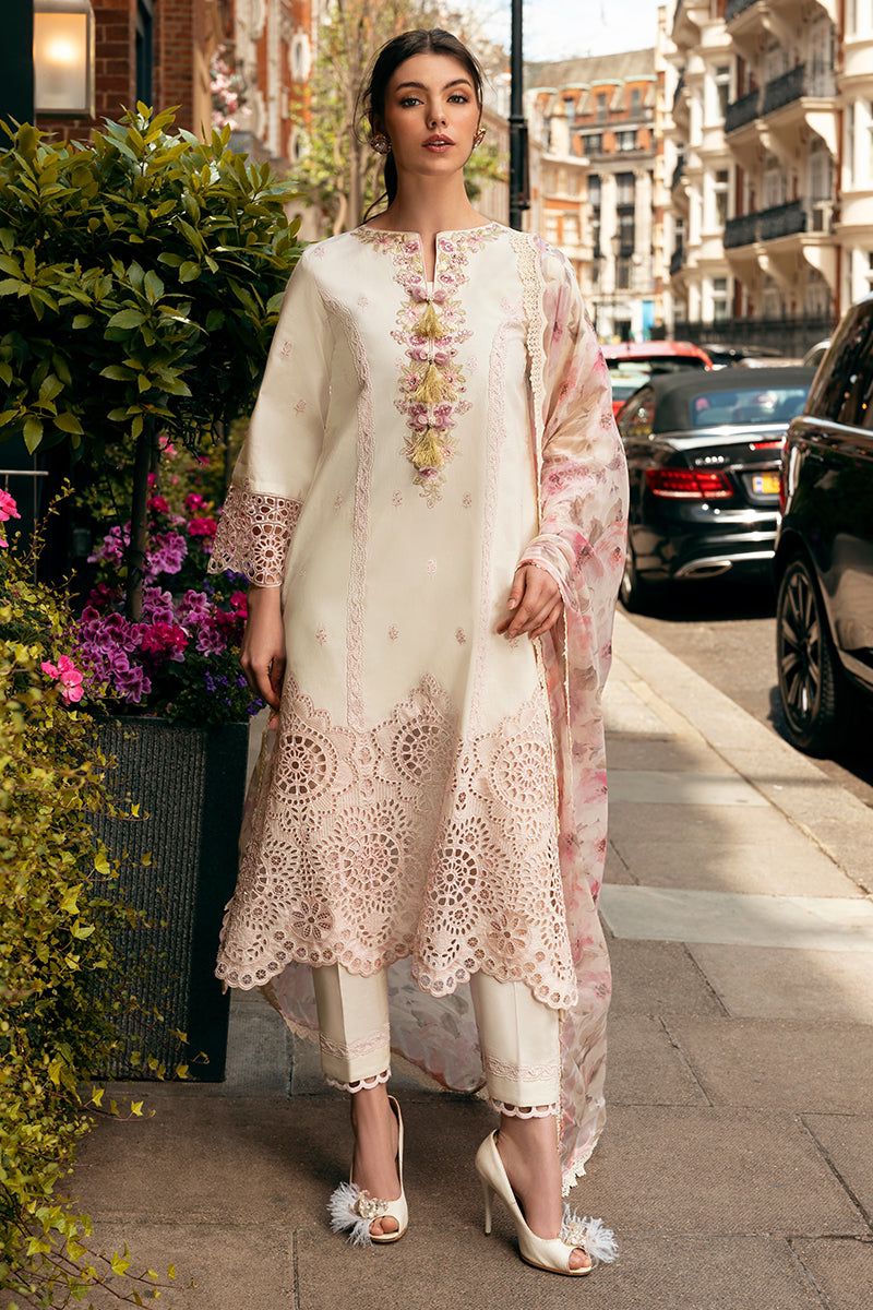 Mushq Cream Luxury Lawn Collection Replica
