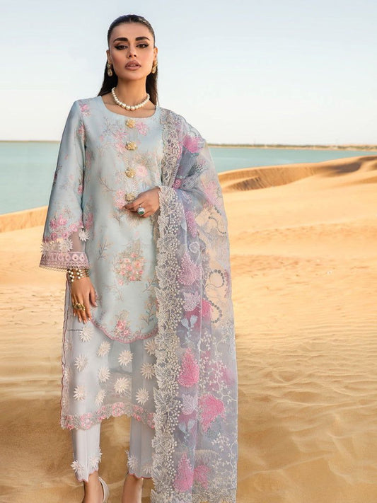 Rang Rasia Sky Blue Luxury Lawn Collection Replica